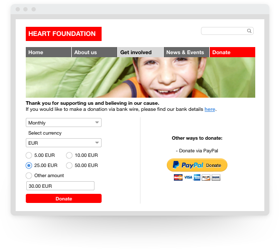 Accept online donations – PayPal Business Solutions