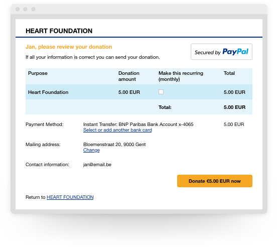 Accept online donations – PayPal Business Solutions