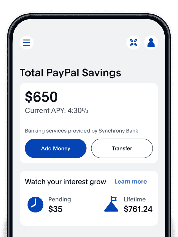Save Money with Interest | Meet Your Savings Goals | PayPal US