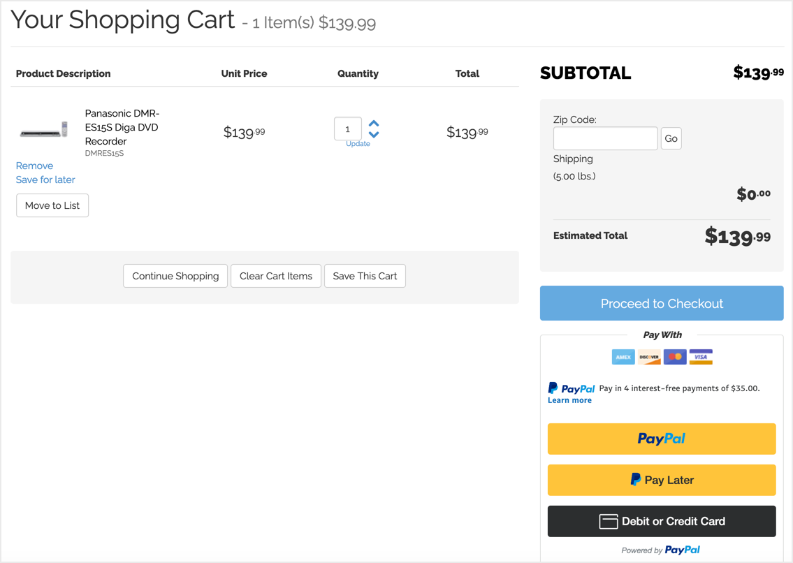 Enable Pay Later messaging on Cart.com