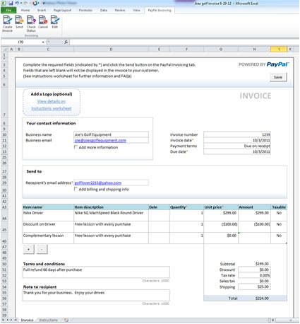 INVOICE TEMPLATE IN EXCEL 2010